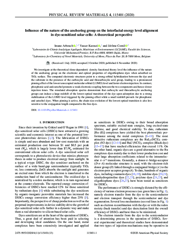 (PDF) Influence of the nature of the anchoring group on the interfacial ...
