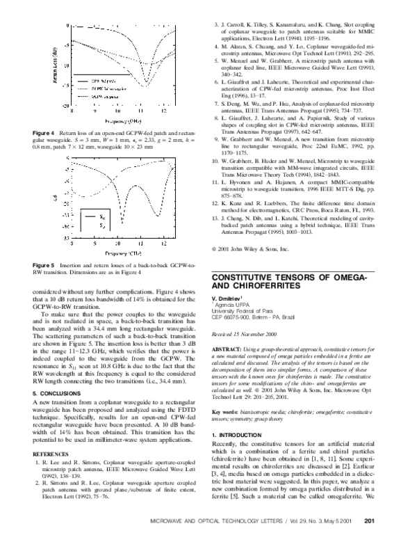 (PDF) Constitutive tensors of omega- and chiroferrites