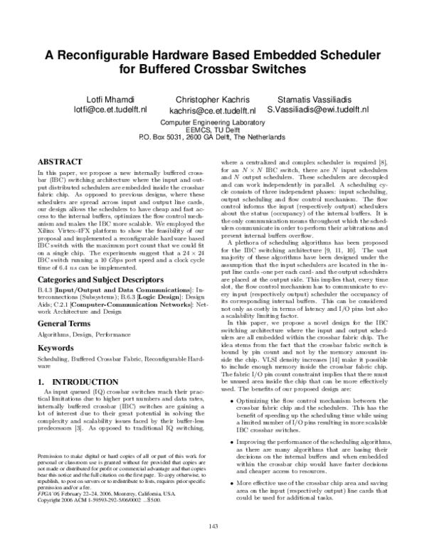 Pdf A Reconfigurable Hardware Based Embedded Scheduler For Buffered
