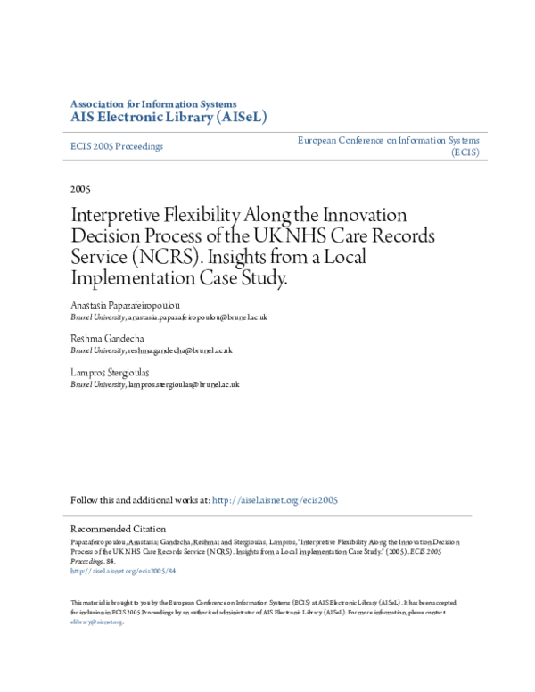 (PDF) Interpretive Flexibility Along the Innovation Decision Process of ...