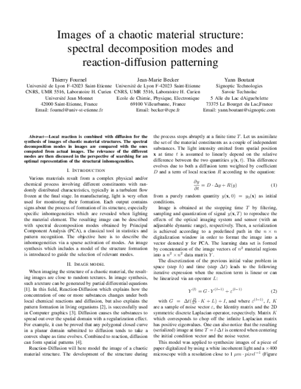 (PDF) Images of a chaotic material structure: Spectral decomposition modes and reaction ...