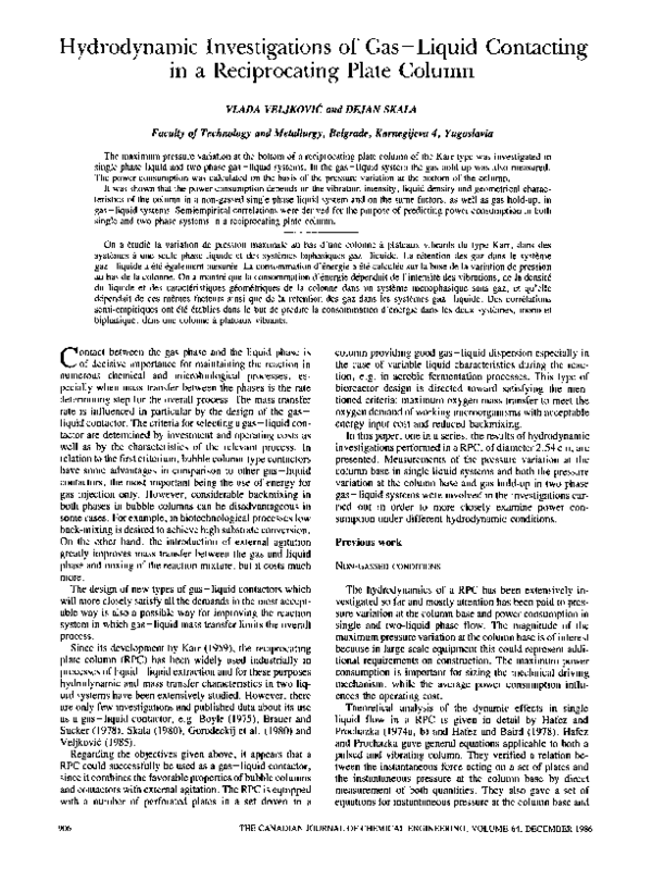 (PDF) Hydrodynamic investigations of gas-liquid contacting in a ...