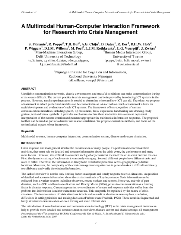 (PDF) A multimodal human-computer interaction framework for research ...