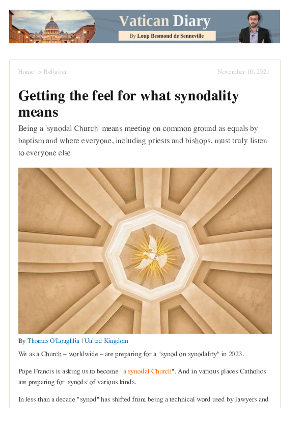 (PDF) Getting the feel for what synodality means