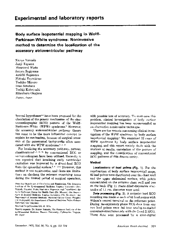 (PDF) Body surface isopotential mapping in Wolff-Parkinson-White ...