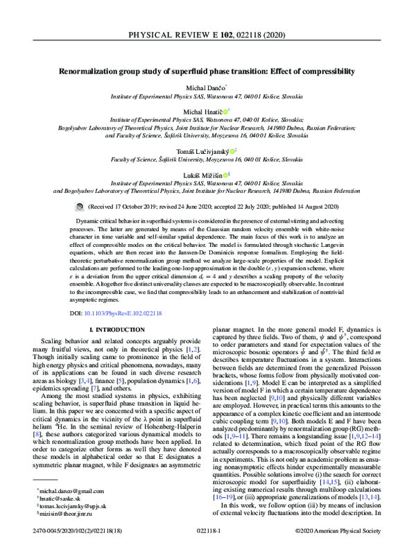 (PDF) Renormalization group study of superfluid phase transition ...