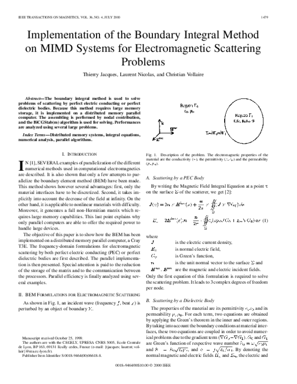 Electromagnetic Scattering with the Boundary Integral Method on MIMD Systems