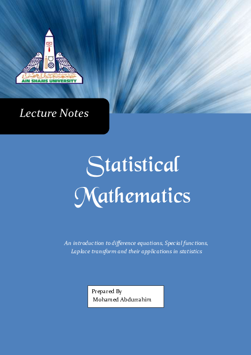 (PDF) statistical mathematics