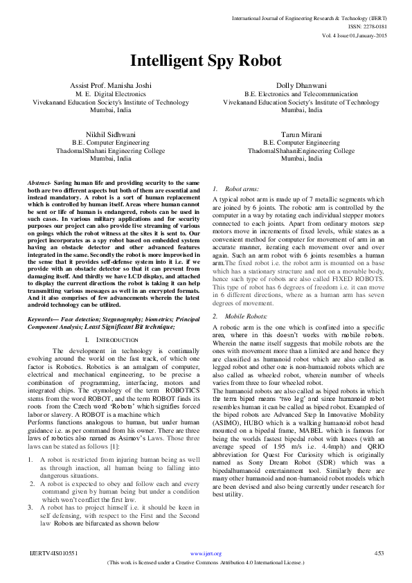 (PDF) Intelligent Spy Robot
