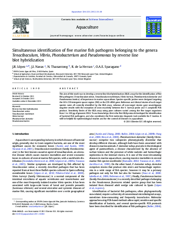 (PDF) Simultaneous identification of five marine fish pathogens ...
