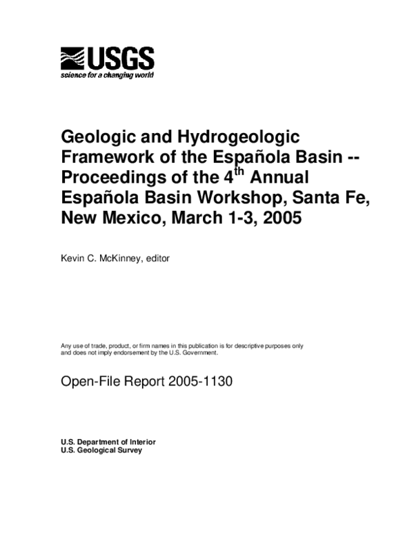 (PDF) Geologic and hydrogeologic framework of the Espanola Basin ...