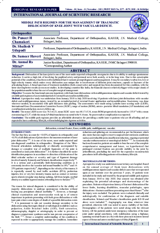(PDF) MIDDLE PATH REGIMEN FOR THE MANAGEMENT OF TRAUMATIC DISLOCATION ...