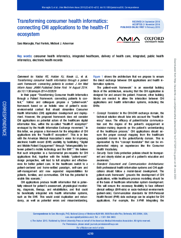(PDF) Transforming consumer health informatics: connecting CHI ...