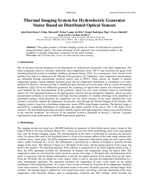 (PDF) Thermal Imaging System for Hydroelectric Generator Stator Based ...