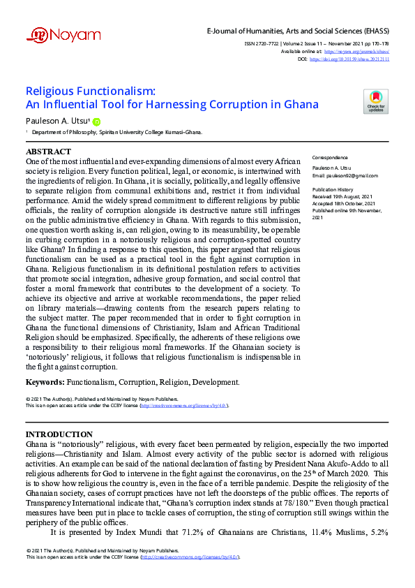 (PDF) Religious Functionalism: An Influential Tool for Harnessing ...