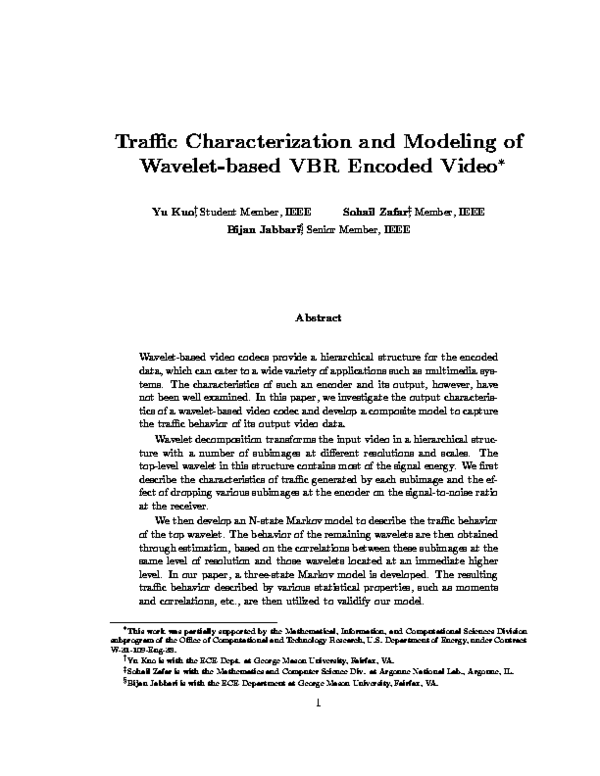(PDF) Traffic characterization and modeling of wavelet-based VBR ...