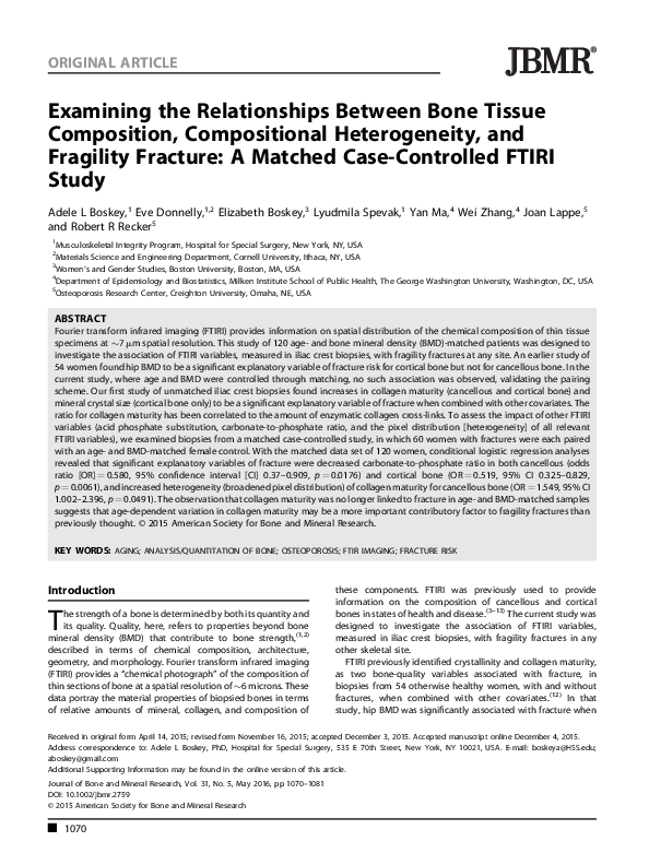 (PDF) Examining the Relationships between Bone Tissue Composition, Compositional Heterogeneity ...