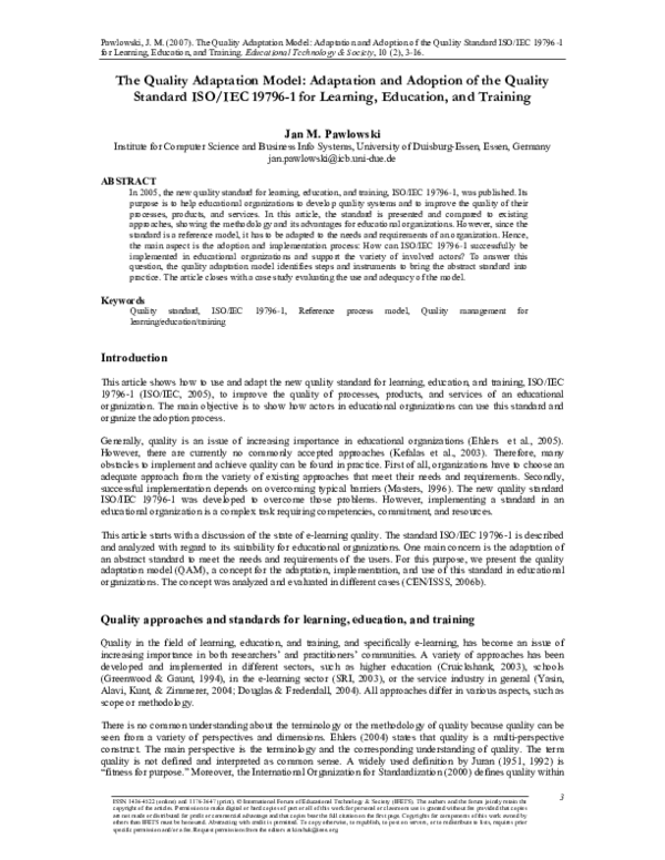 (PDF) The quality adaptation model: Adaptation and adoption of the quality standard ISO/IEC ...