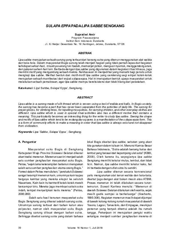 (PDF) Sulapa Eppa Pada Lipa Sabbe Sengkang
