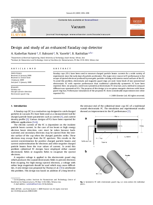 (PDF) Design and study of an enhanced Faraday cup detector