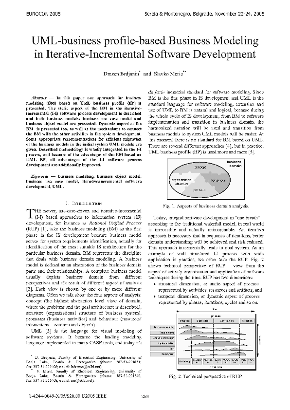 (PDF) UML-business profile-based Business Modeling in Iterative-Incremental Software Development