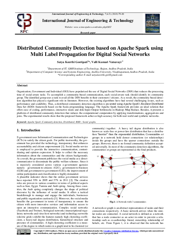 (PDF) Distributed Community Detection based on Apache Spark using Multi Label Propagation for ...