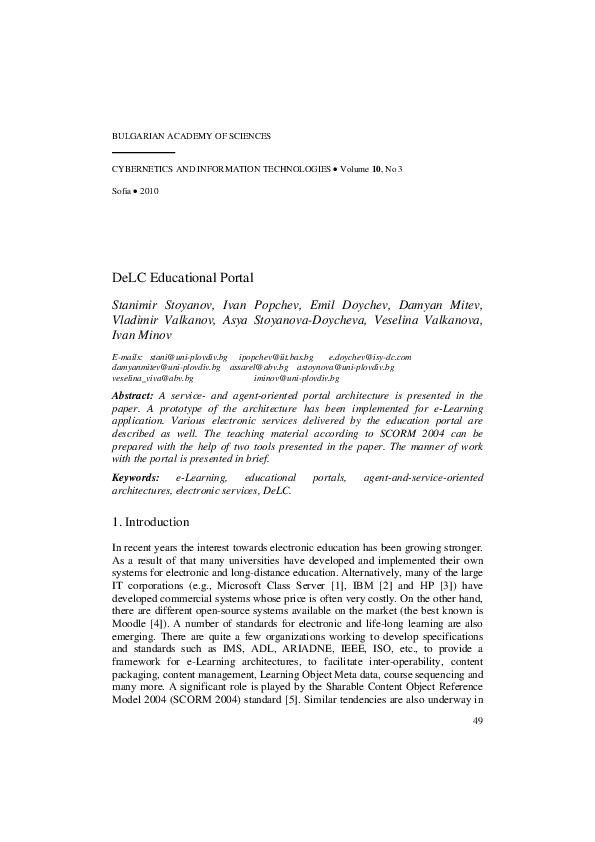 (PDF) DeLC Educational Portal