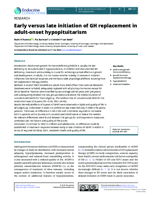 (PDF) Early versus late initiation of GH replacement in adult-onset ...