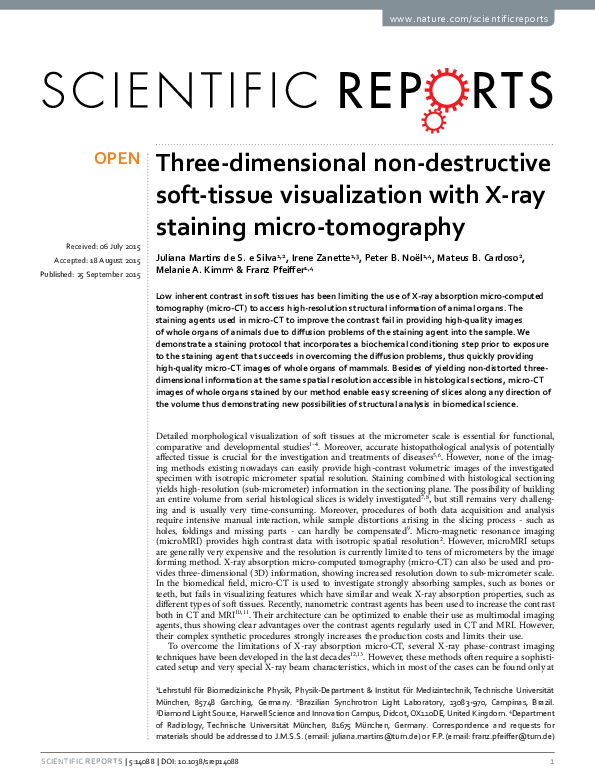(PDF) Three-dimensional non-destructive soft-tissue visualization with X-ray staining micro ...
