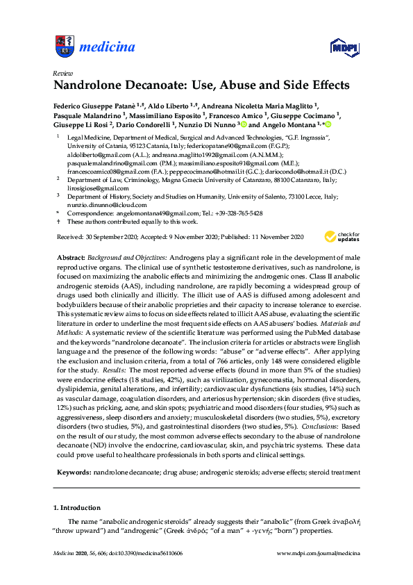 (PDF) Nandrolone Decanoate: Use, Abuse and Side Effects