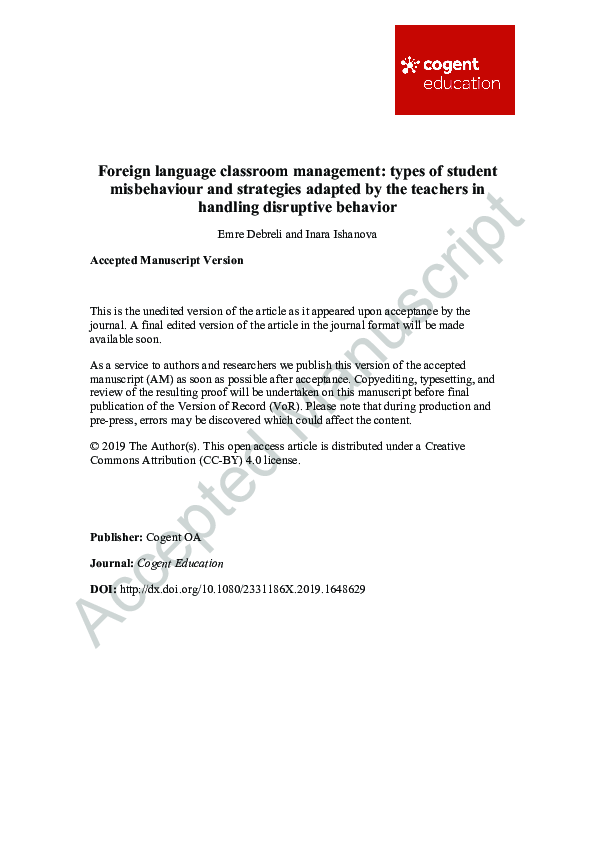 PDF Foreign Language Classroom Management Types Of Student PDF Foreign Language Classroom Management Types Of Student