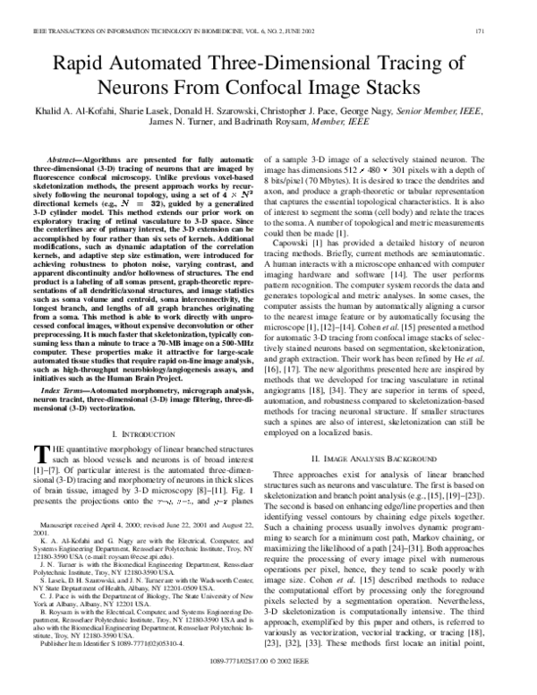 (PDF) Automated 3D Neuron Tracing from Confocal Images
