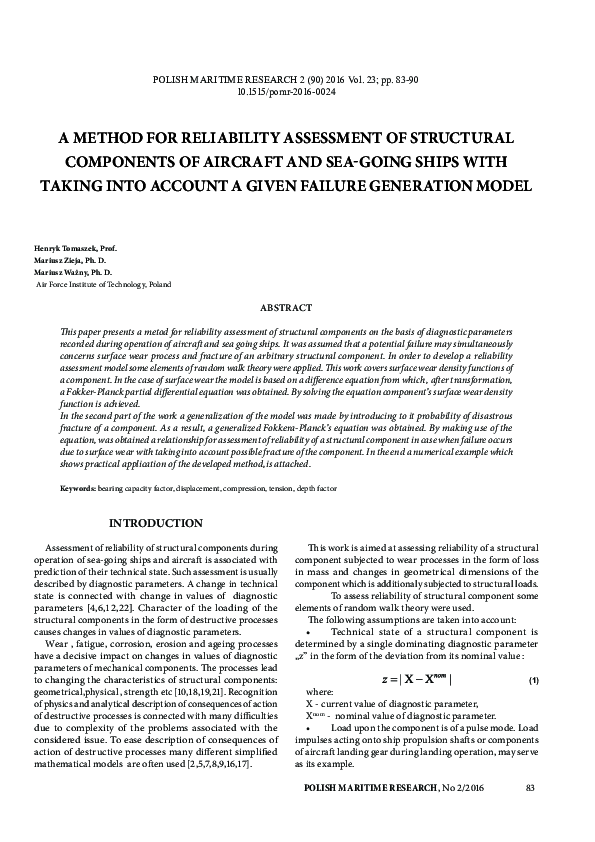 (PDF) A Method for Reliability Assessment of Structural Components of ...