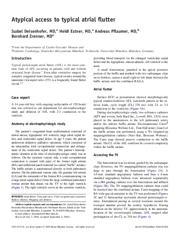 (PDF) Atypical access to typical atrial flutter | Heidi Estner ...