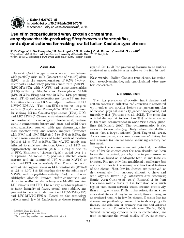 (PDF) Use of microparticulated whey protein concentrate, exopolysaccharide-producing ...