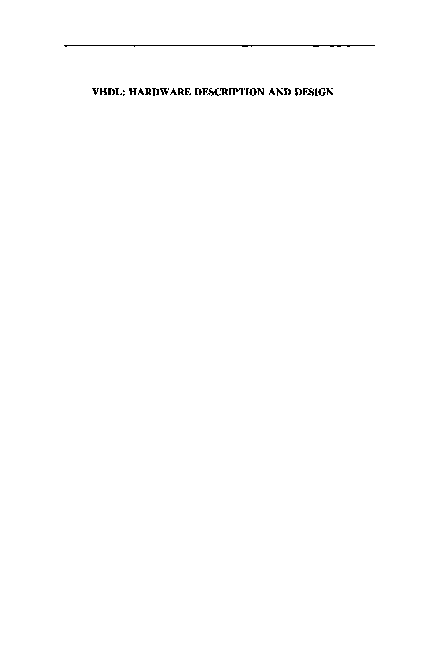 (PDF) VHDL: hardware description and design