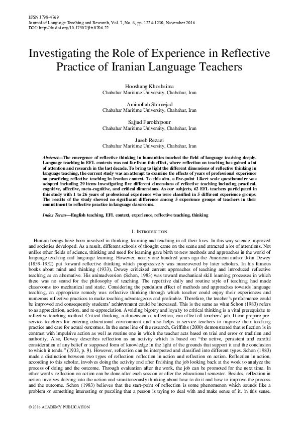 PDF Investigating The Role Of Experience In Reflective Practice Of pdf-investigating-the-role-of-experience-in-reflective-practice-of