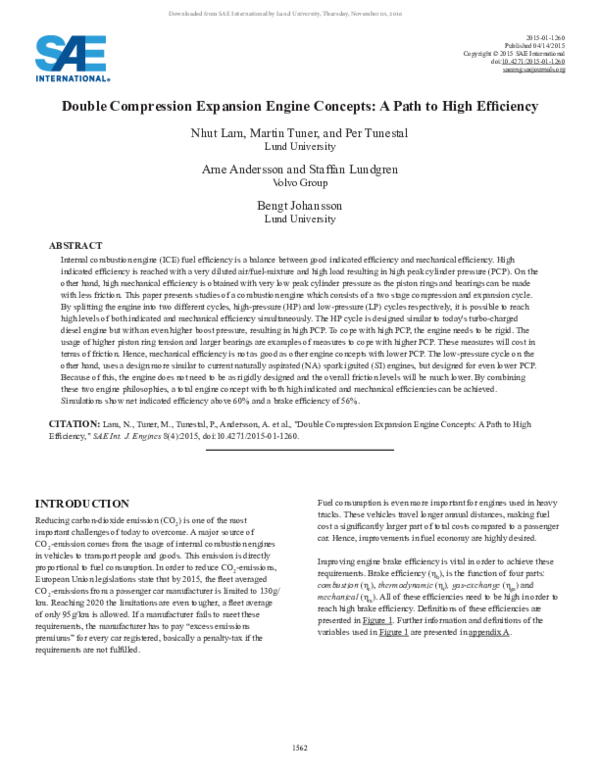 (PDF) Double Compression Expansion Engine Concepts: A Path to High ...