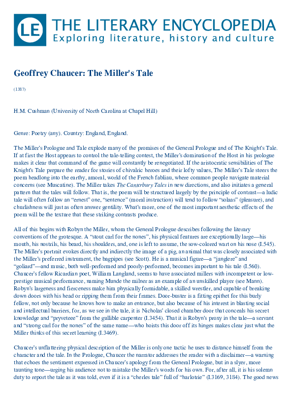 (PDF) The Miller's Tale
