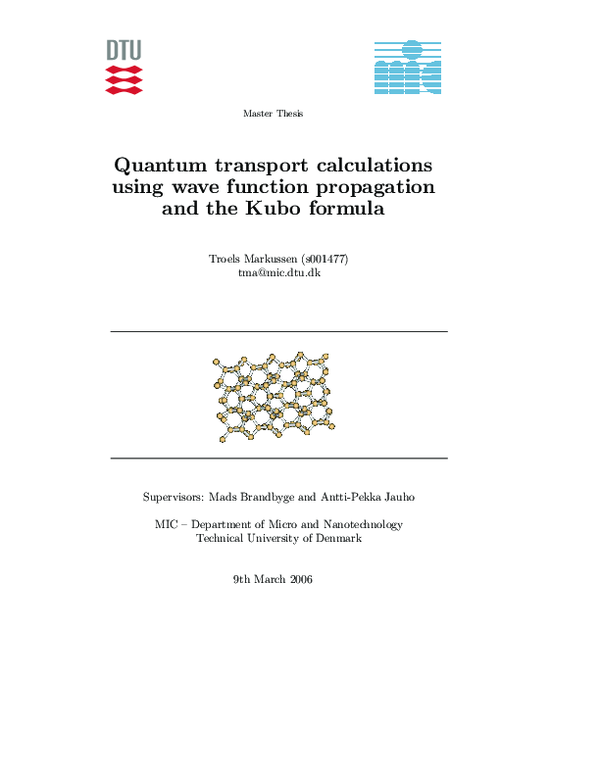 (PDF) Quantum transport calculations using wave function propagation ...