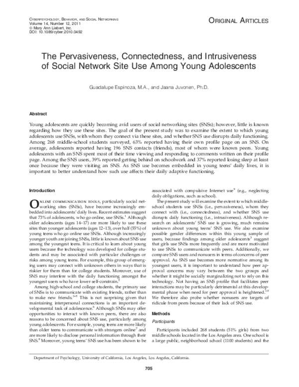 (PDF) The Pervasiveness, Connectedness, and Intrusiveness of Social ...