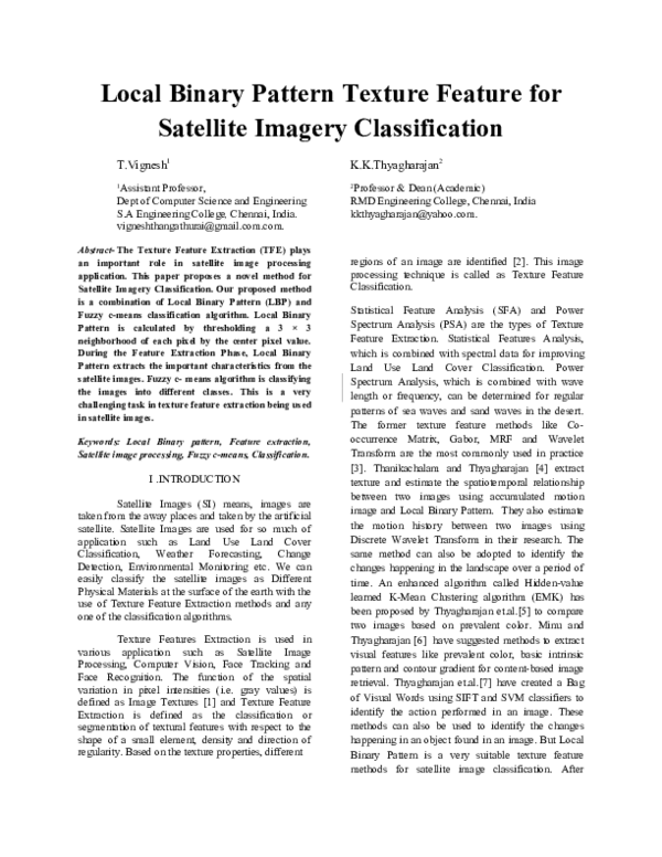 Doc Local Binary Pattern Texture Feature For Satellite Imagery Classification