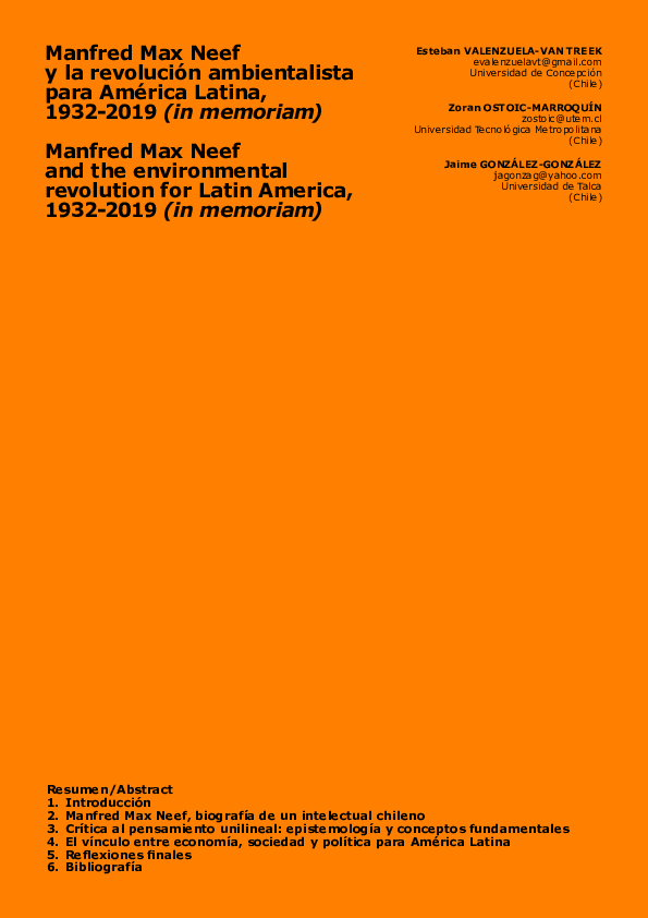 (PDF) MANFRED MAX NEFF Y LA REVOLUCIÓN AMBIENTALISTA PARA AMÉRICA ...