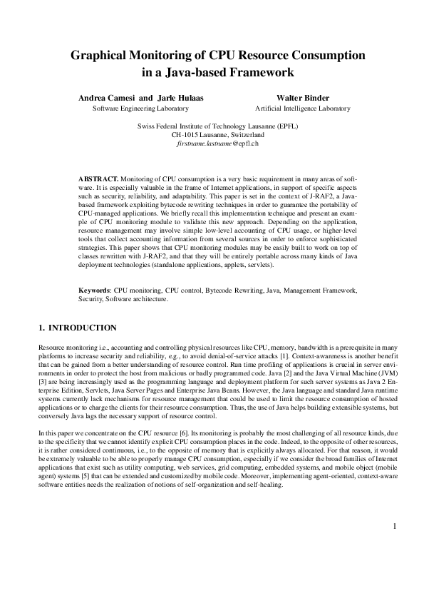 (PDF) Graphical Monitoring of CPU Resource Consumption in a Java-based ...