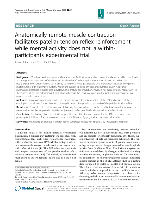 (PDF) Anatomically remote muscle contraction facilitates patellar ...