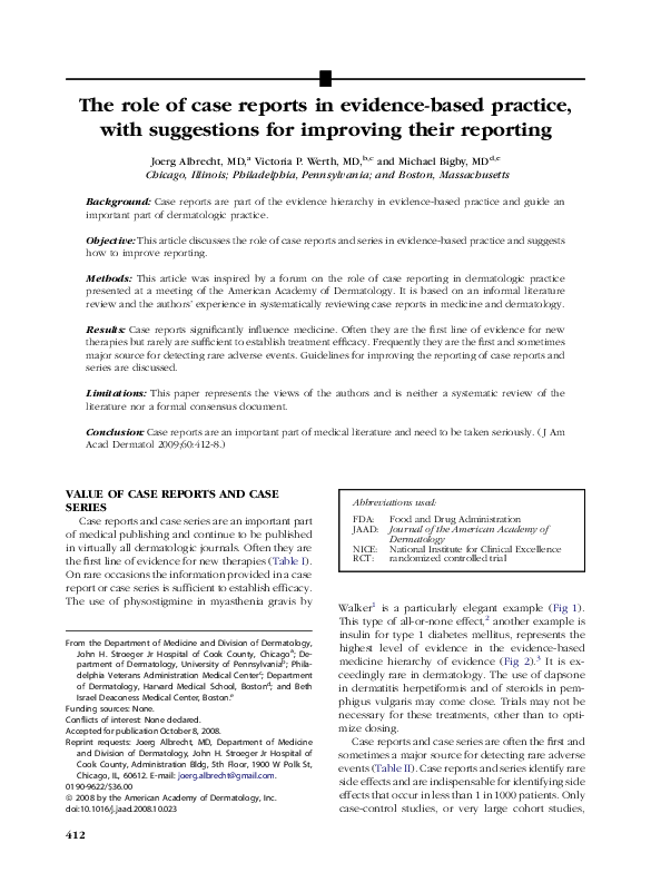 (PDF) The role of case reports in evidence-based practice, with ...