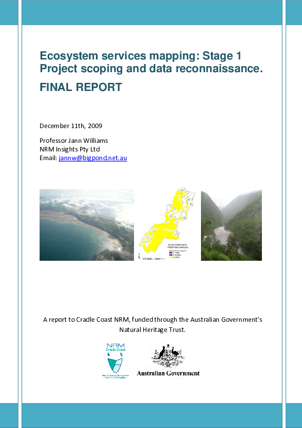 (PDF) Ecosystem services mapping: Stage 1 Project scoping and data ...