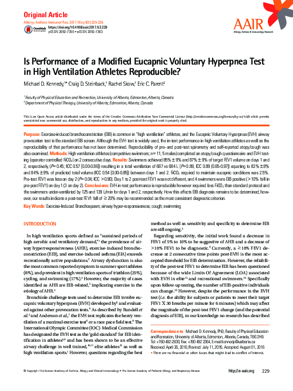 (PDF) Is Performance of a Modified Eucapnic Voluntary Hyperpnea Test in ...