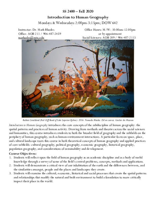 (PDF) Introduction to Human Geography - Fall 2020