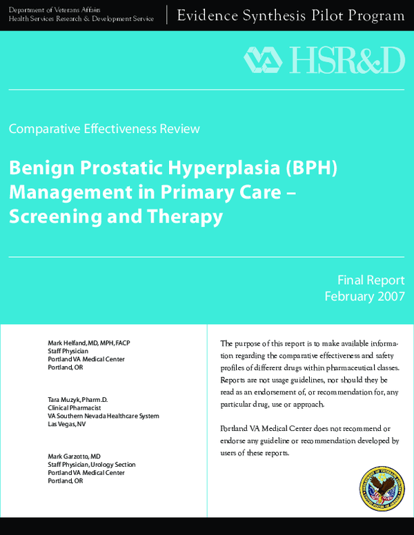 Benign Prostatic Hyperplasia (BPH) Management in Primary Care ...